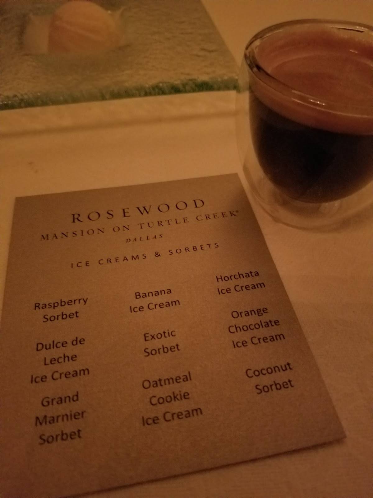 Menu at The Mansion Restaurant, Dallas, Turtle Creek Blvd