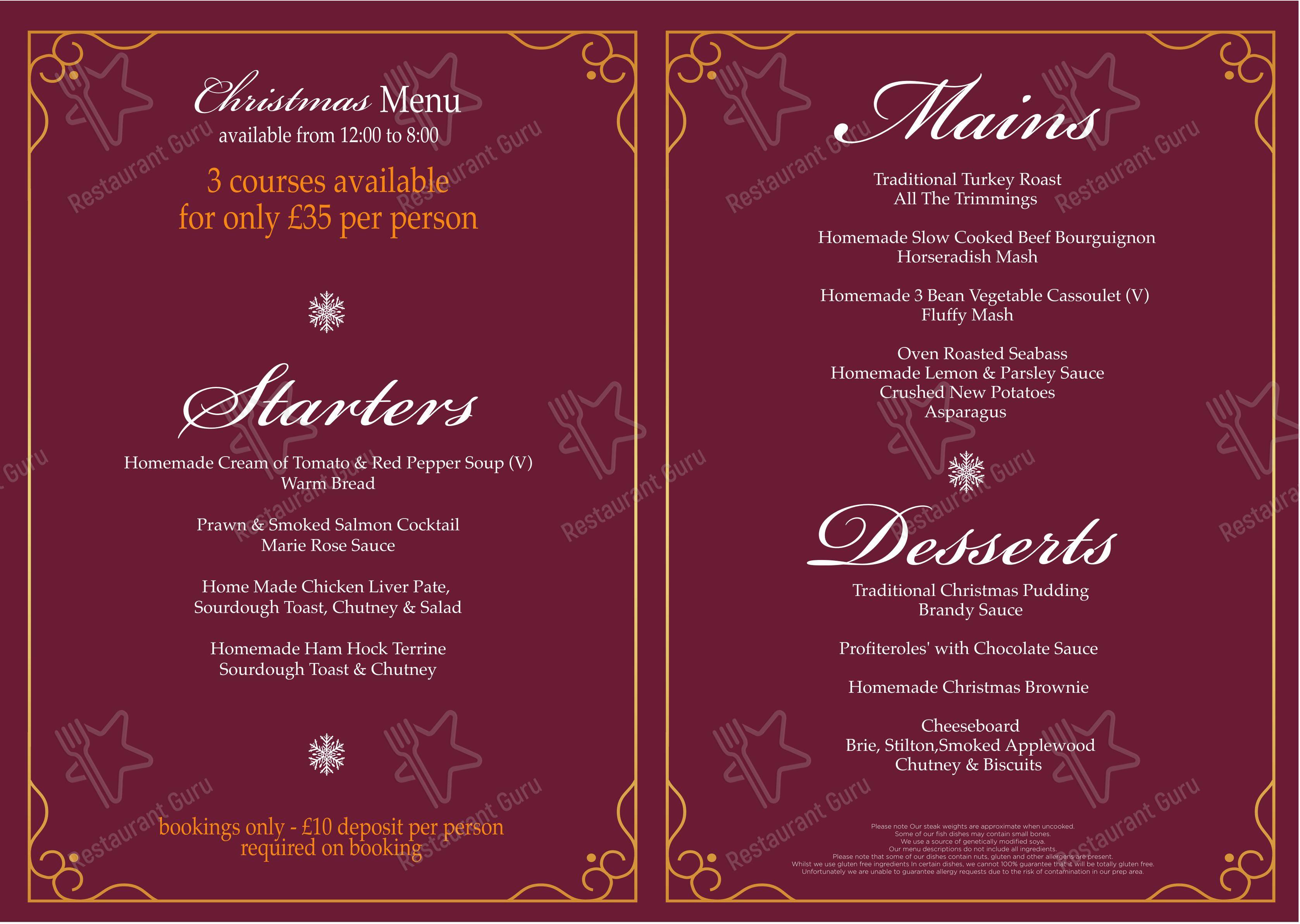 Menu at The Minerva pub & bar, Hull