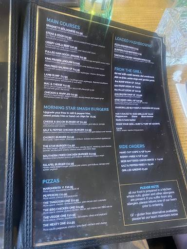 Menu at The Morning Star pub & bar, Oldham