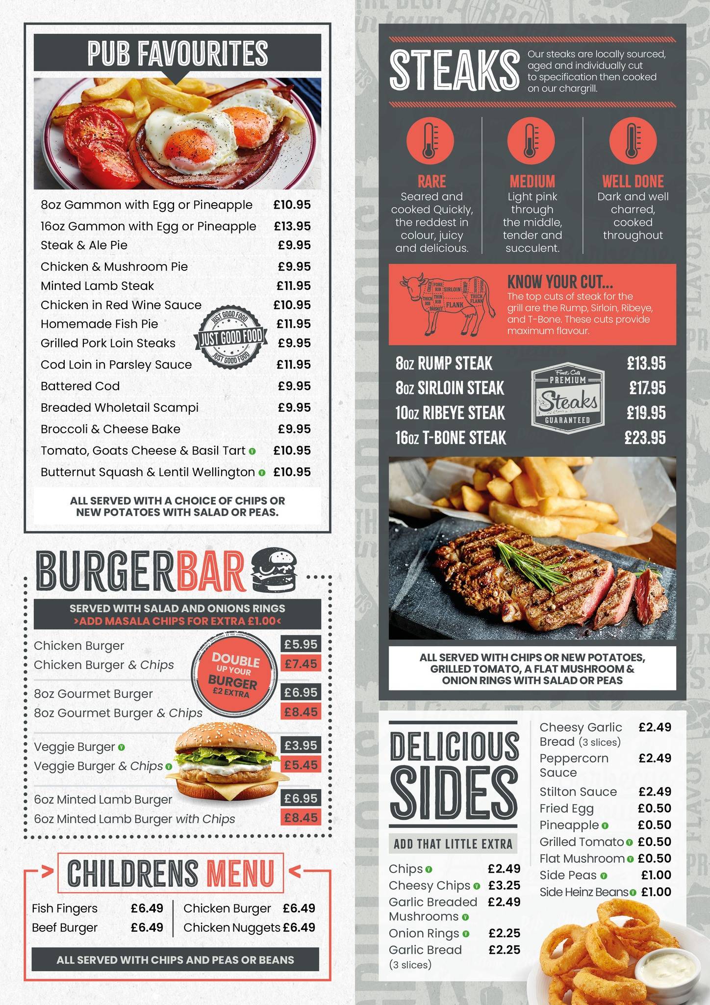 Menu at The New Dun Cow Bar & Grill, Telford