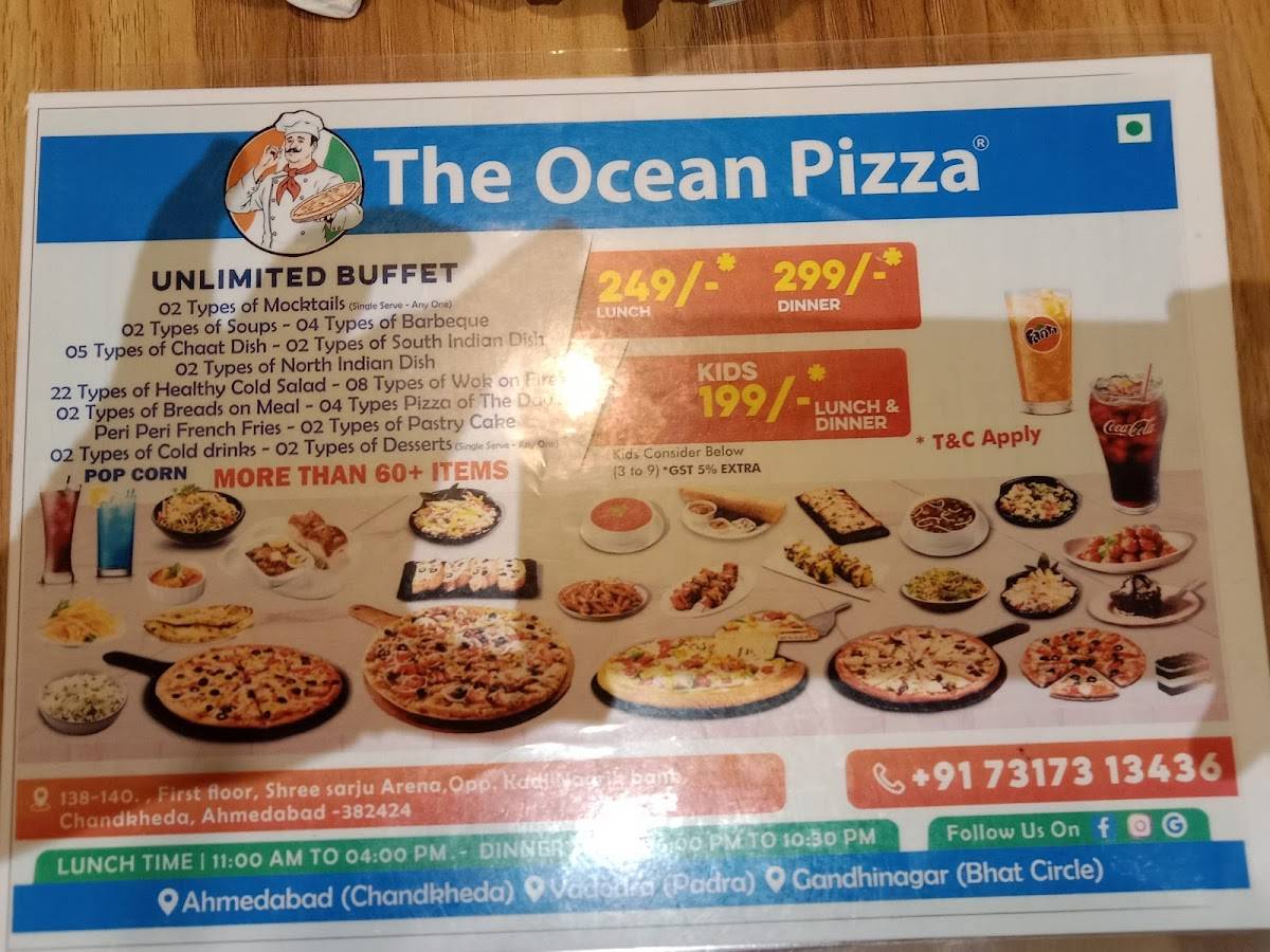 Menu at The Ocean Pizza (Bhat Circle,Gandhinagar), Ahmedabad