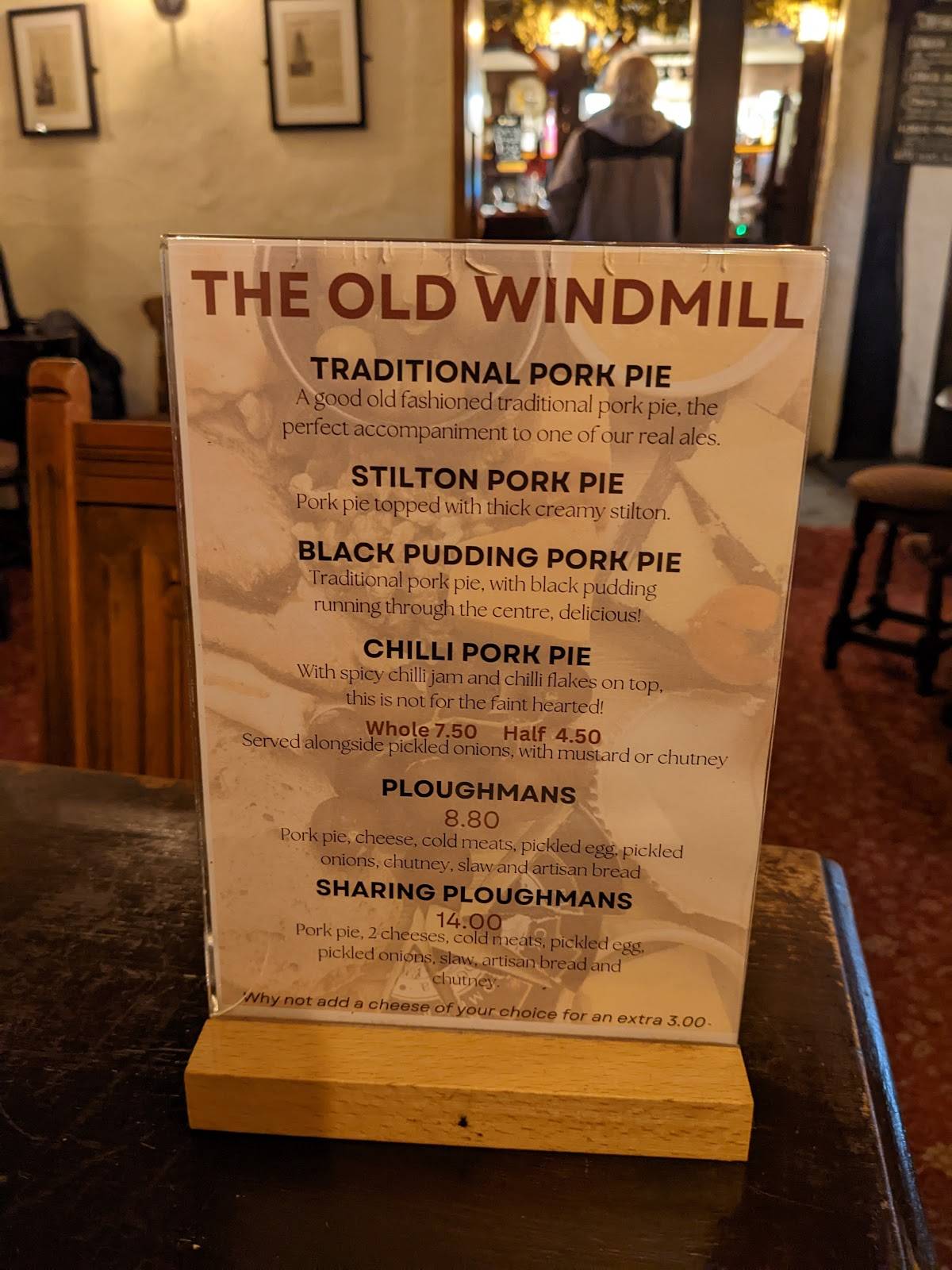 Menu at The Old Windmill pub & bar, Coventry
