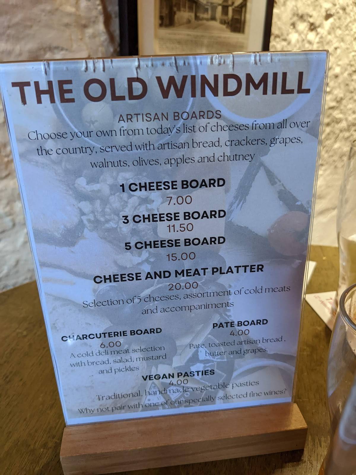 Menu at The Old Windmill pub & bar, Coventry