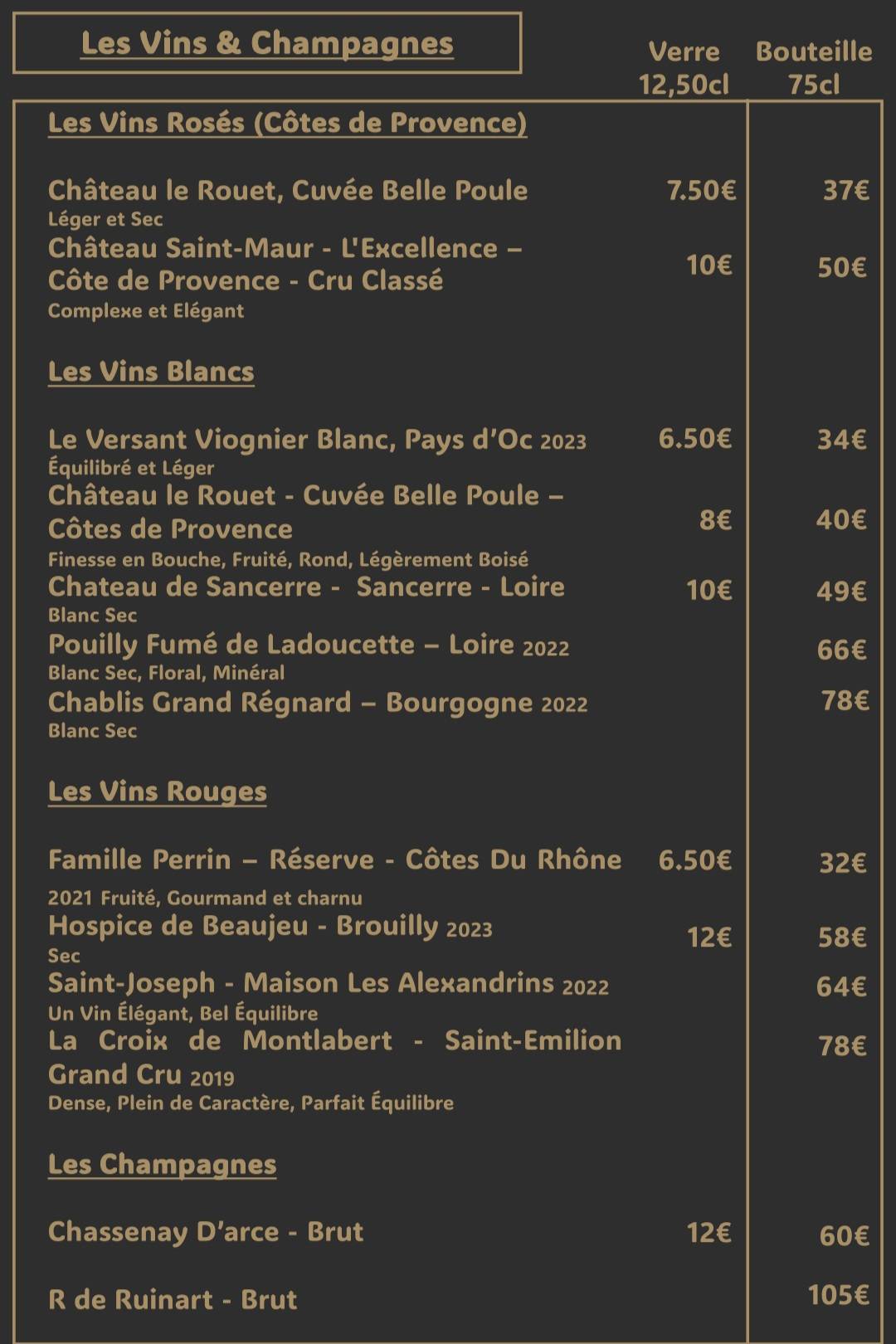 Menu at The One - Coffee Shop, Bar Tapas & Lounge in Nice, Nice