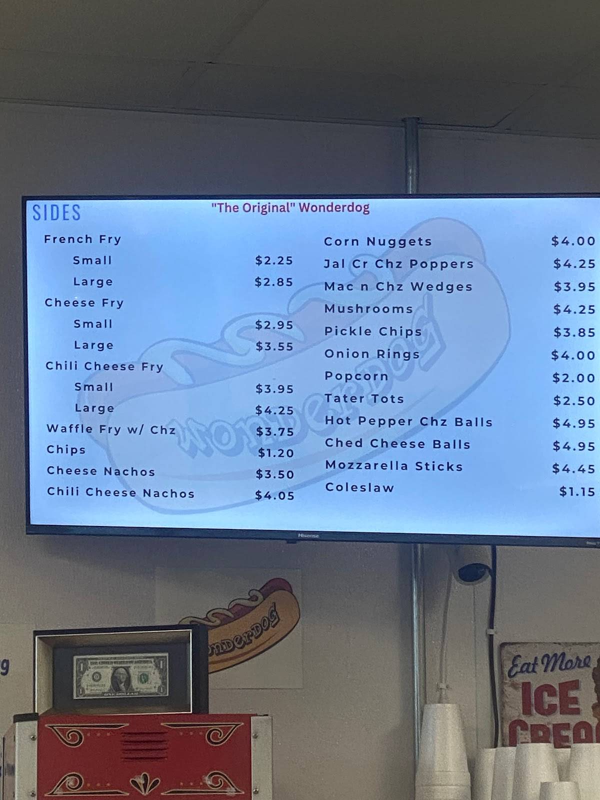 Menu at "The Original" Wonderdog - East Peoria restaurant, East Peoria