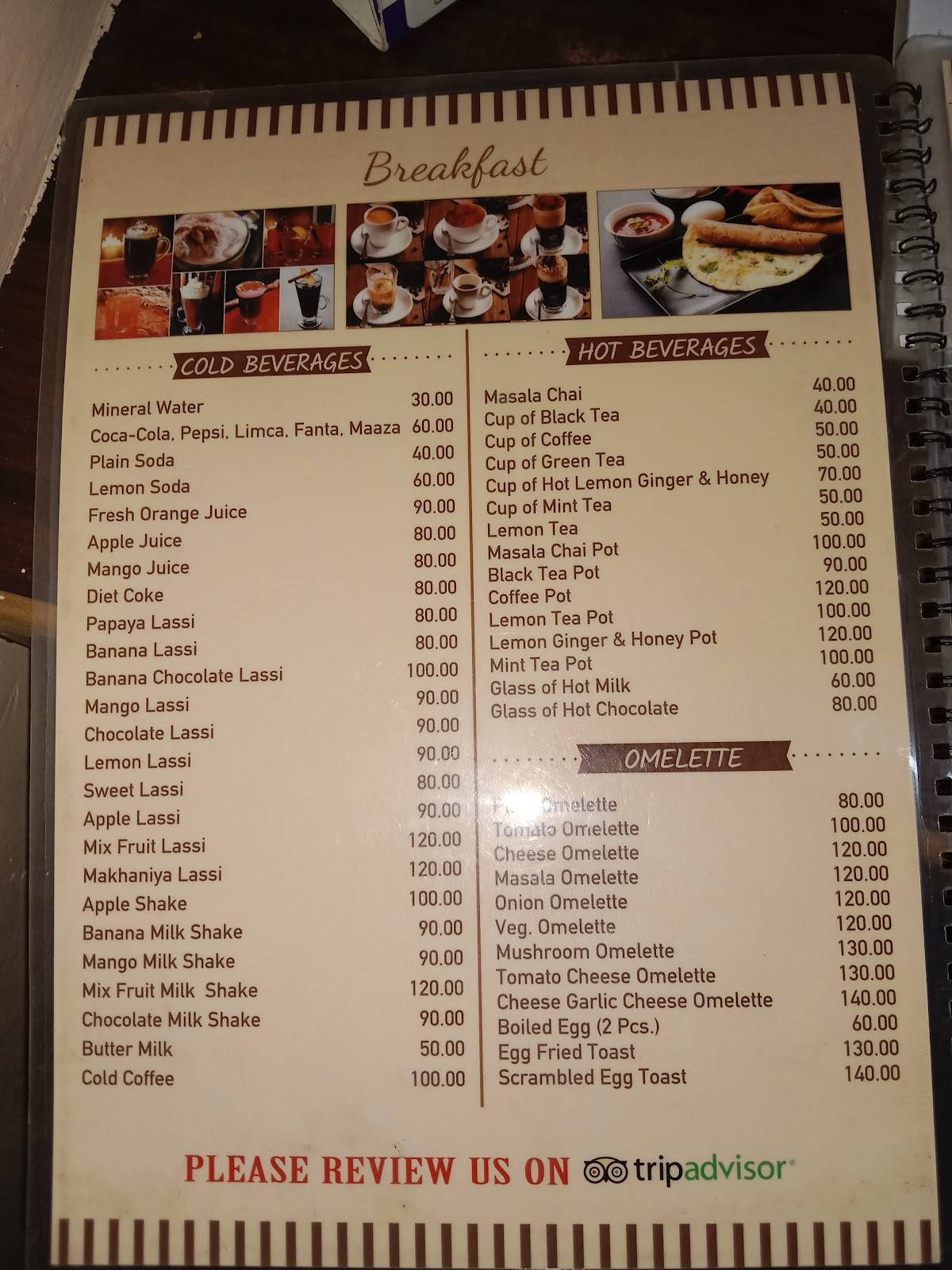 Menu at The Panorama jaisalmer cafe restaurant, Jaisalmer