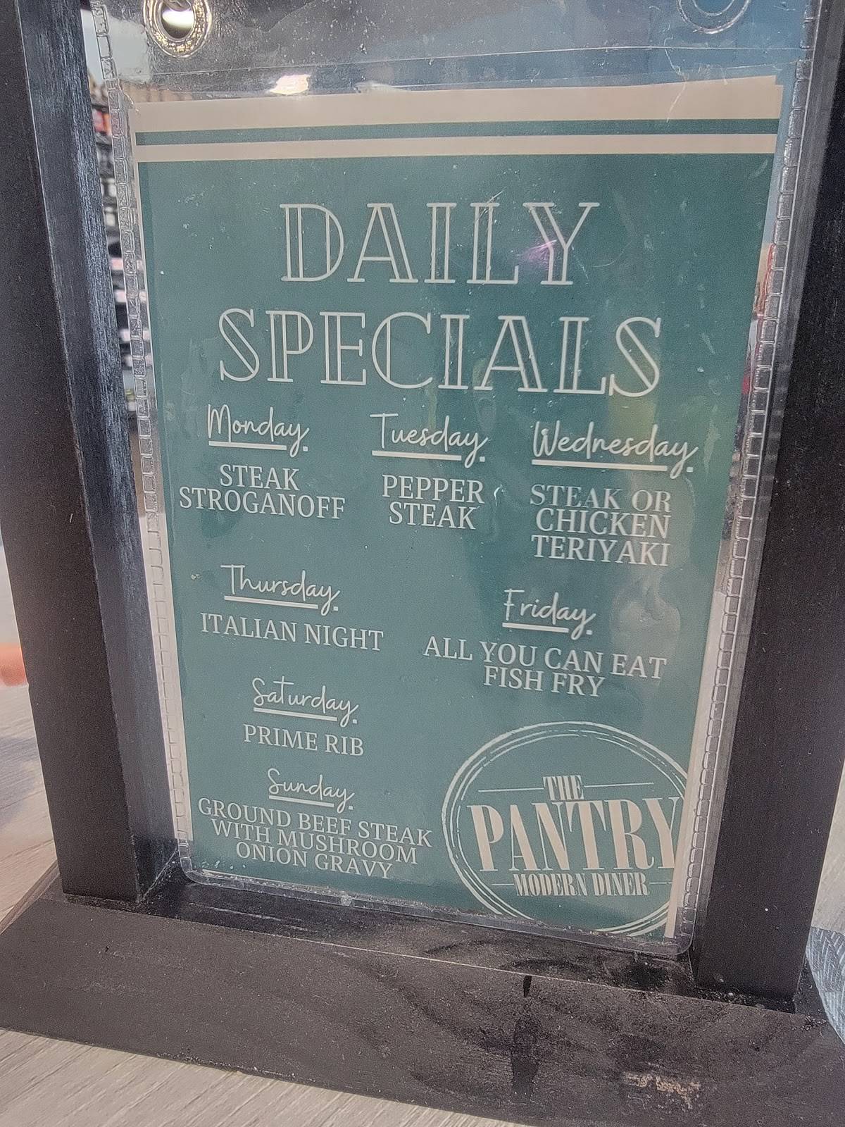Menu at The Pantry Modern Diner restaurant, Auburndale