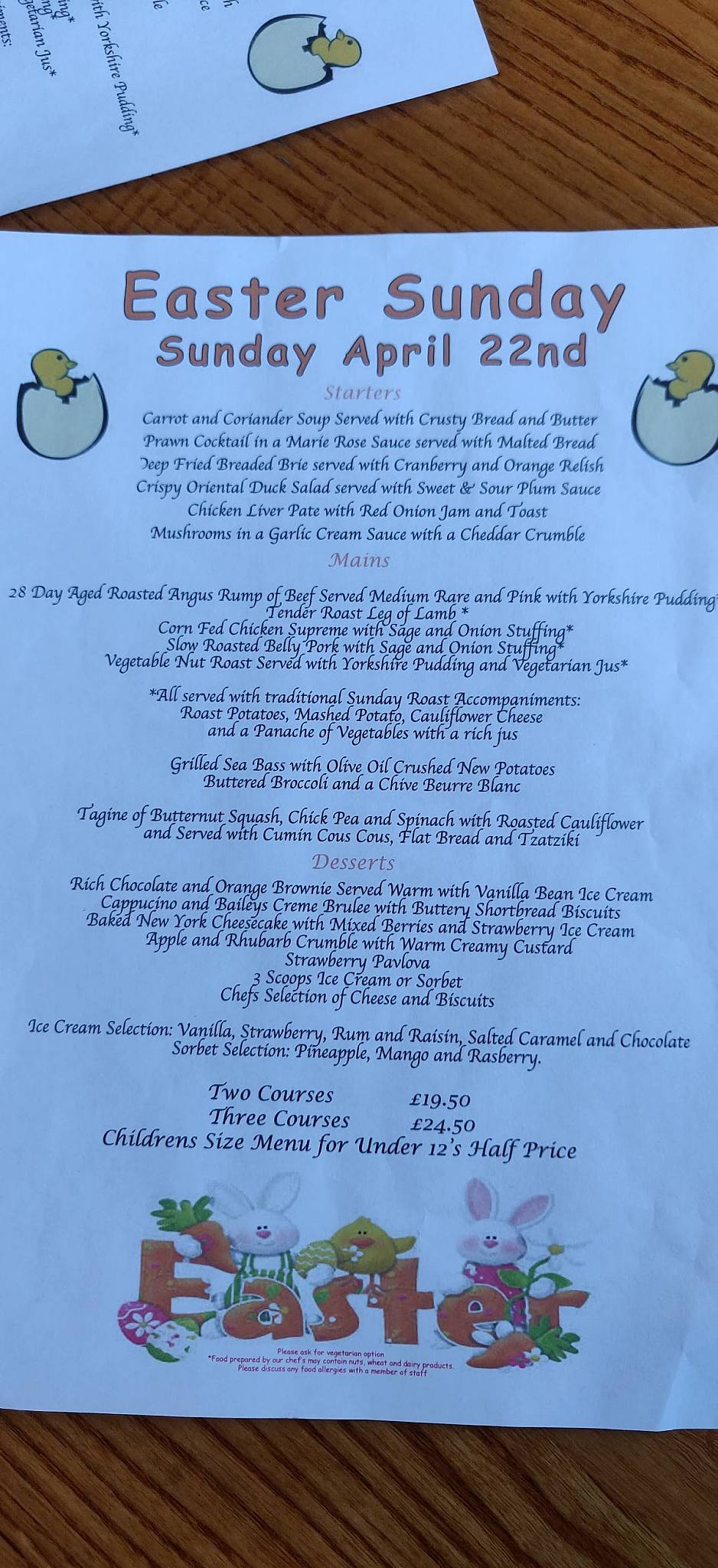 Menu at The Park Gate Inn pub & bar, Bromsgrove