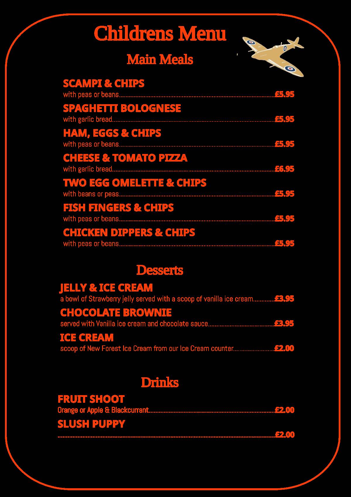 Menu at The Pilot pub & bar, Poole, 1 Adastral Rd