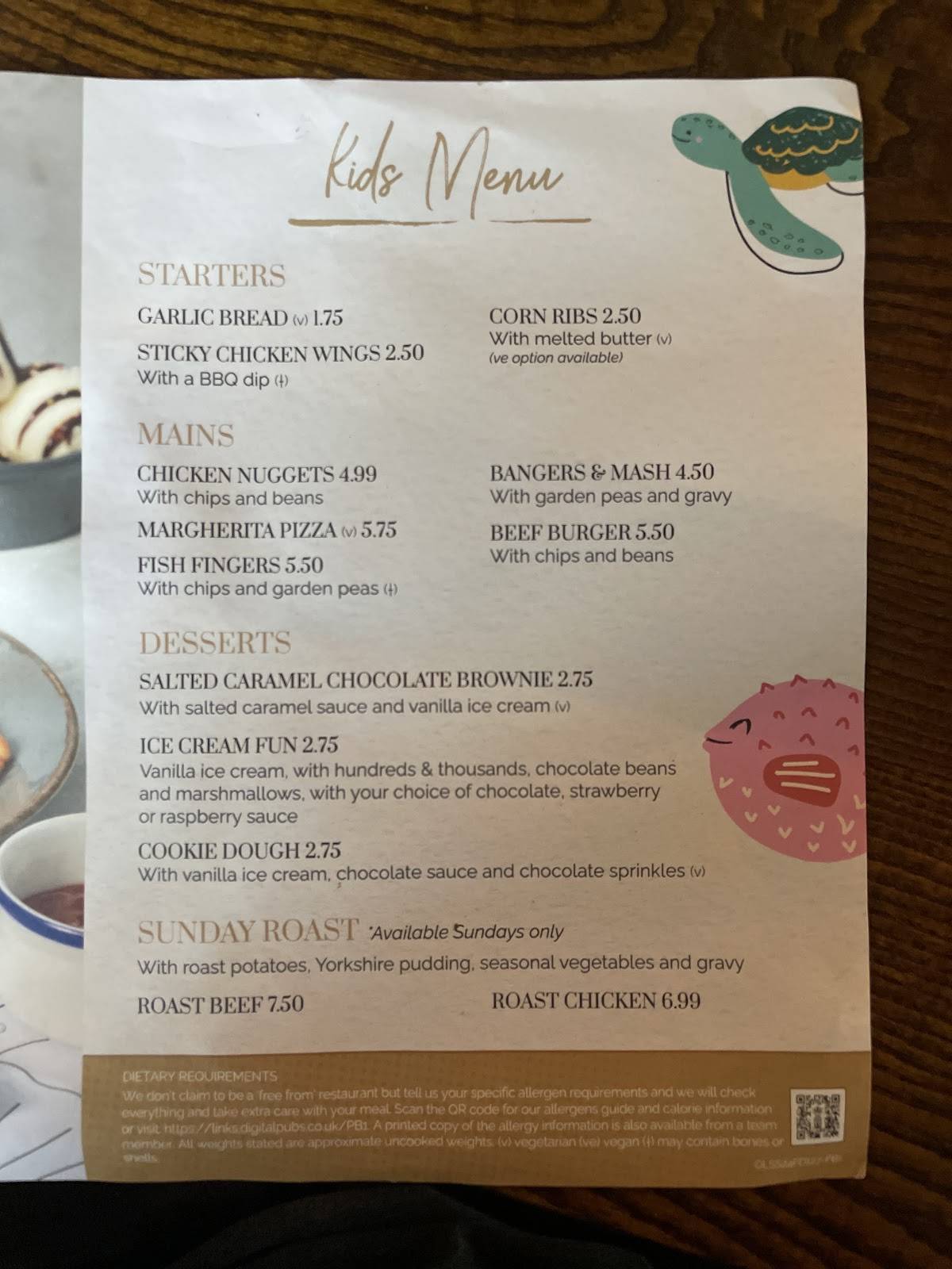 Menu at The Piper pub & bar, Chester, Pipers Ln