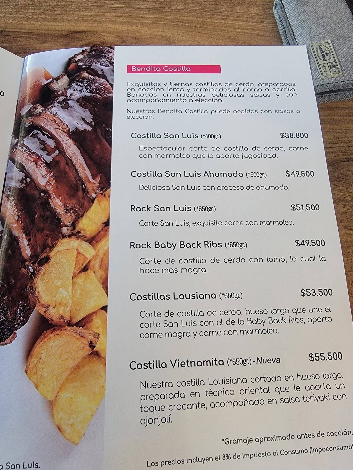 Carta del restaurante The Pork House, Jamundí