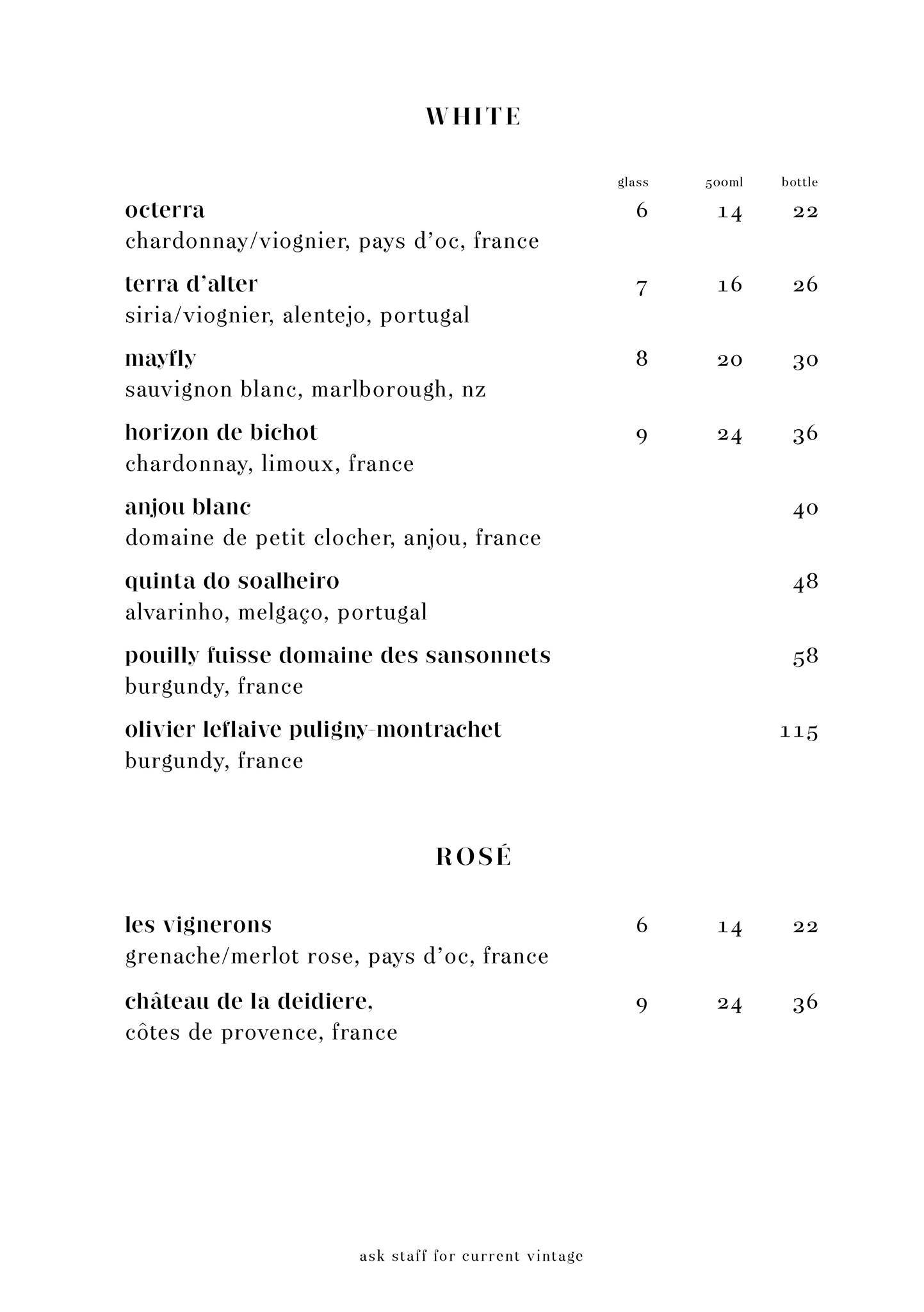 Menu at The Porterhouse Grill & Rooms steakhouse, Oxford