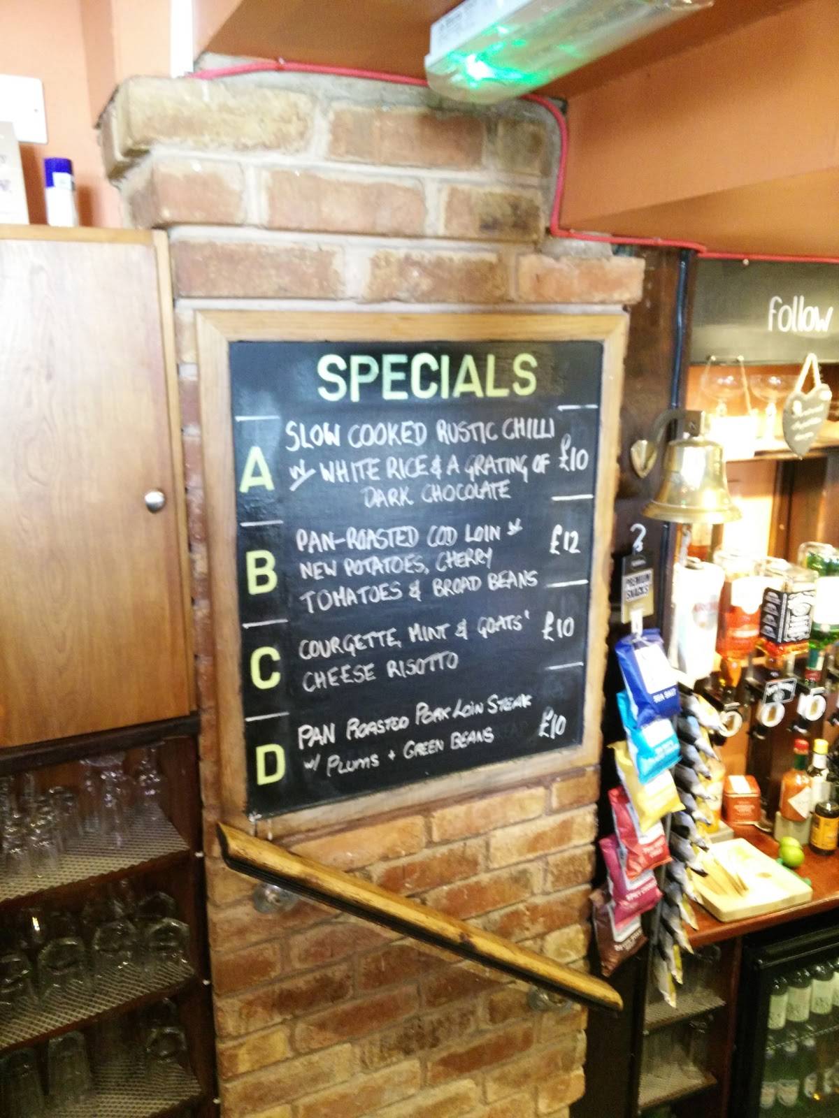 Menu at The Prospect Inn pub & bar, Exeter