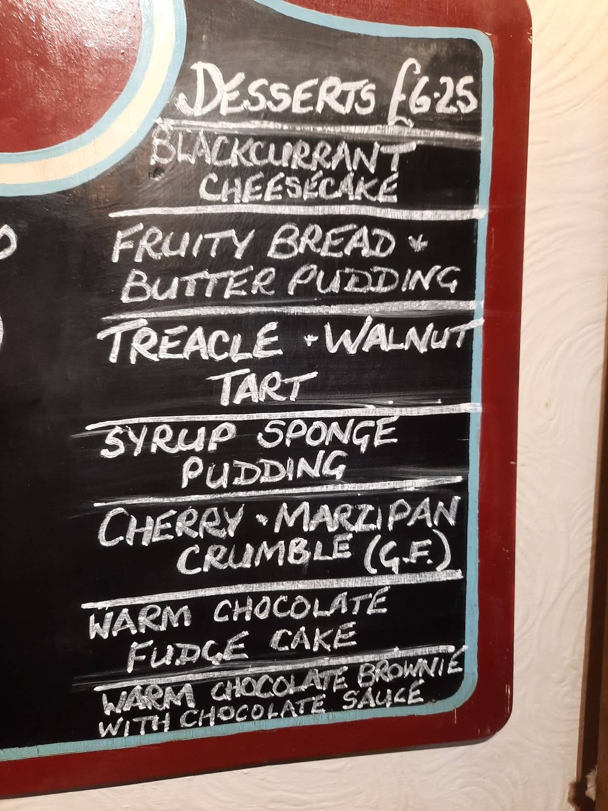 Menu at The Quarry Inn pub & bar, England