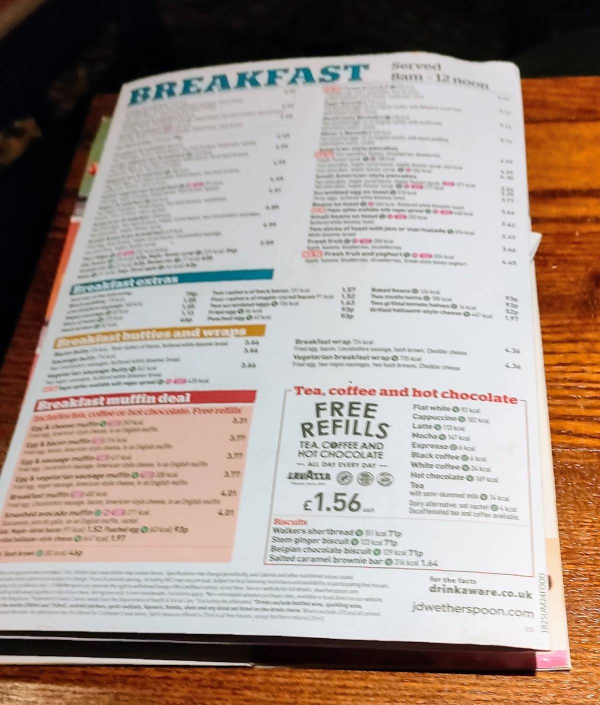 Menu at The Regal Moon - JD Wetherspoon pub & bar, Rochdale, The Butts Ave