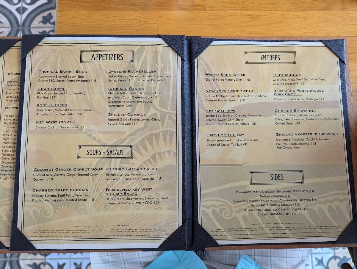 Menu at The Rhum House pub & bar, Marathon