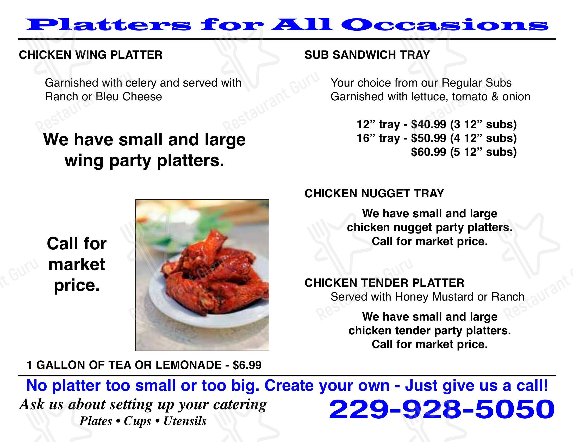 Menu at The Roman Oven pizzeria, Braselton
