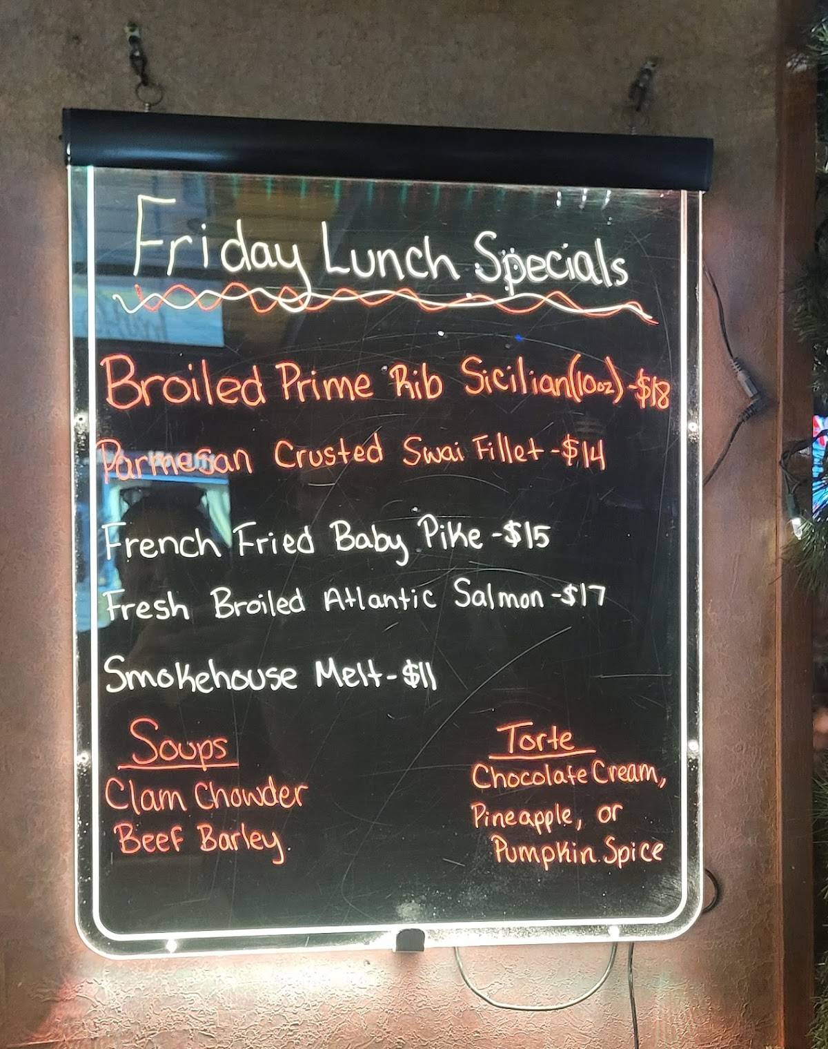 Menu at The Roxy Supper Club, Oshkosh