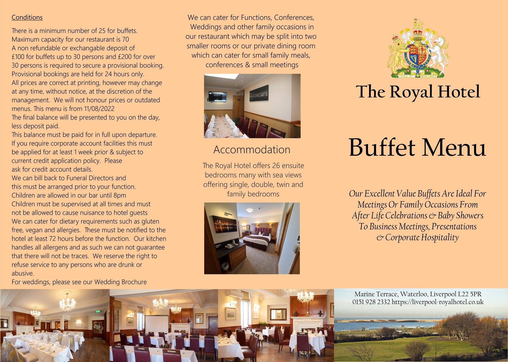 Menu at The Royal Hotel pub & bar, Waterloo