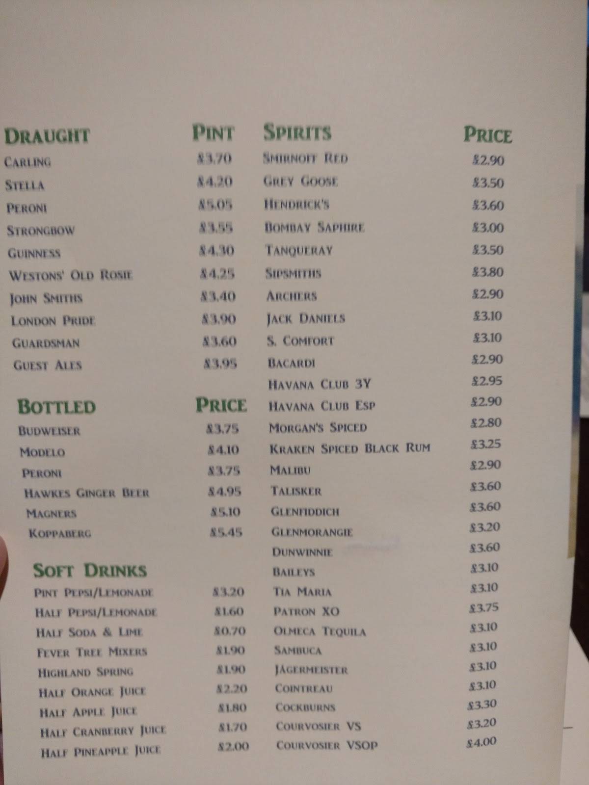 Menu at The Royal Stag pub & bar, Datchet