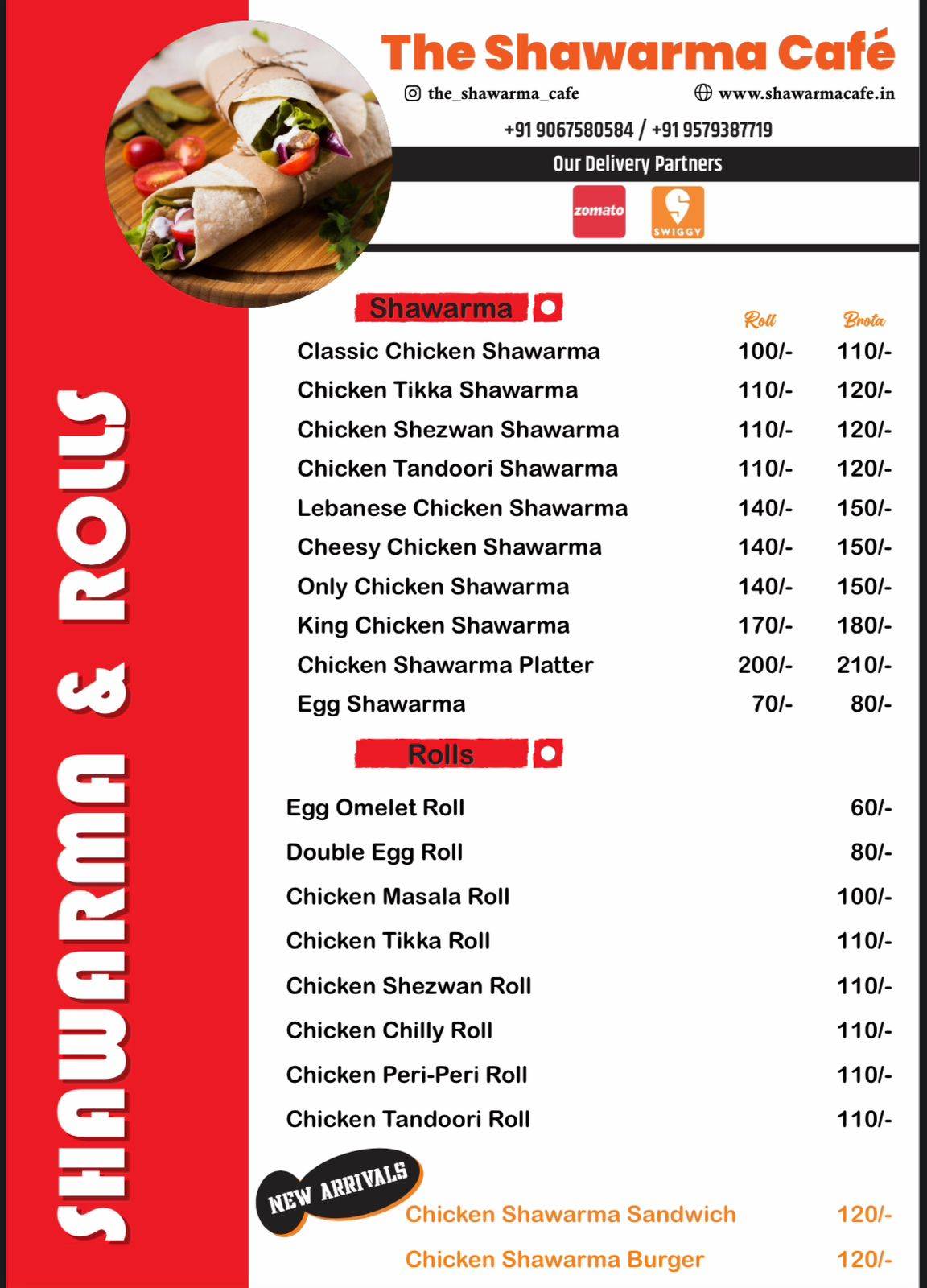 Menu at The Shawarma Cafe, Pune