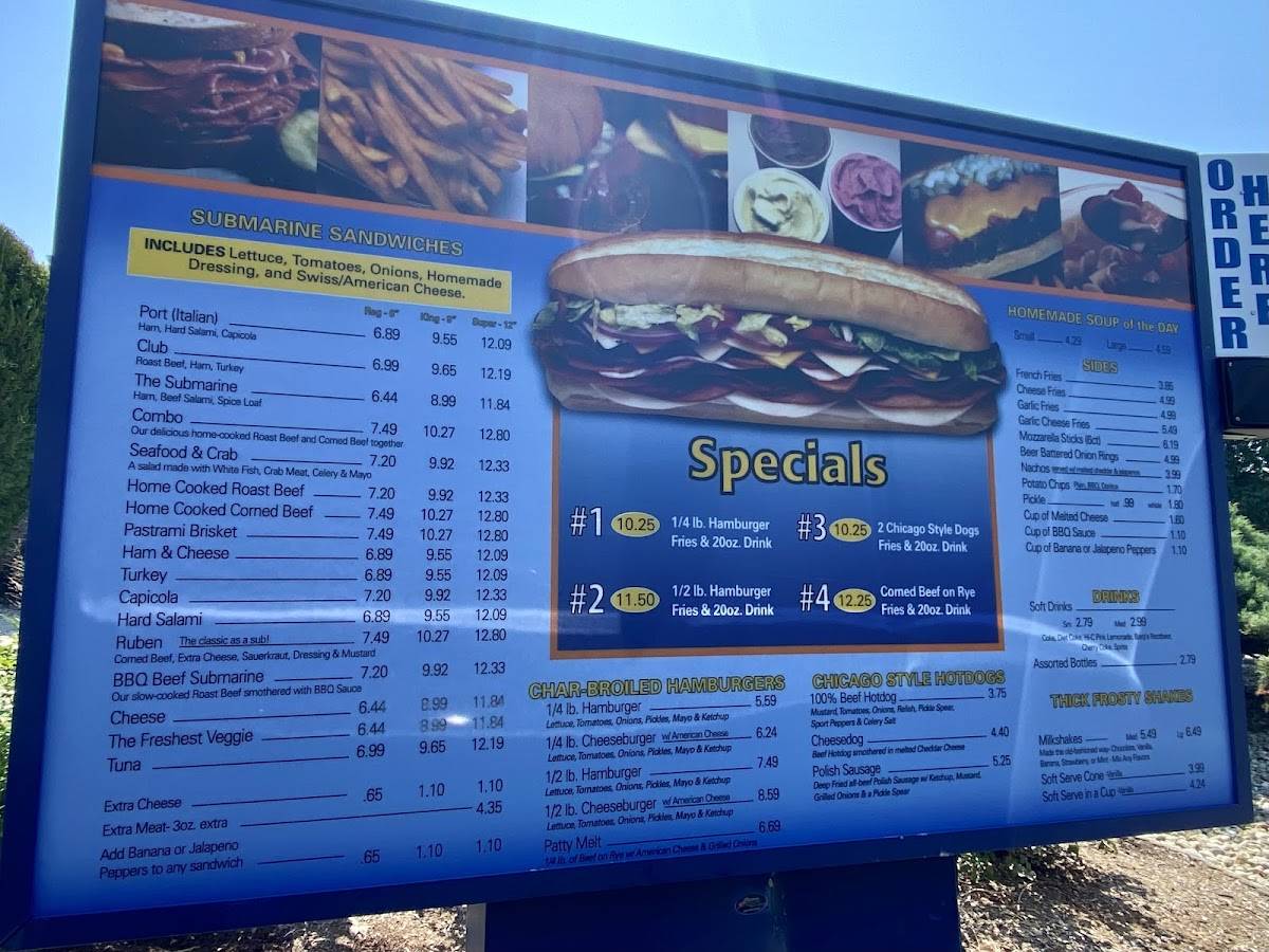 Carta de comida rápida The Submarine Port, Midlothian, Pulaski Rd