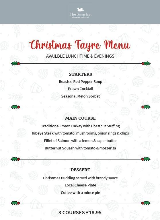 Menu at The Swan Inn pub & bar, Moreton-in-Marsh