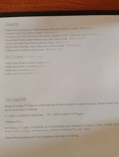 Menu at The Thatched Inn pub & bar, Bideford