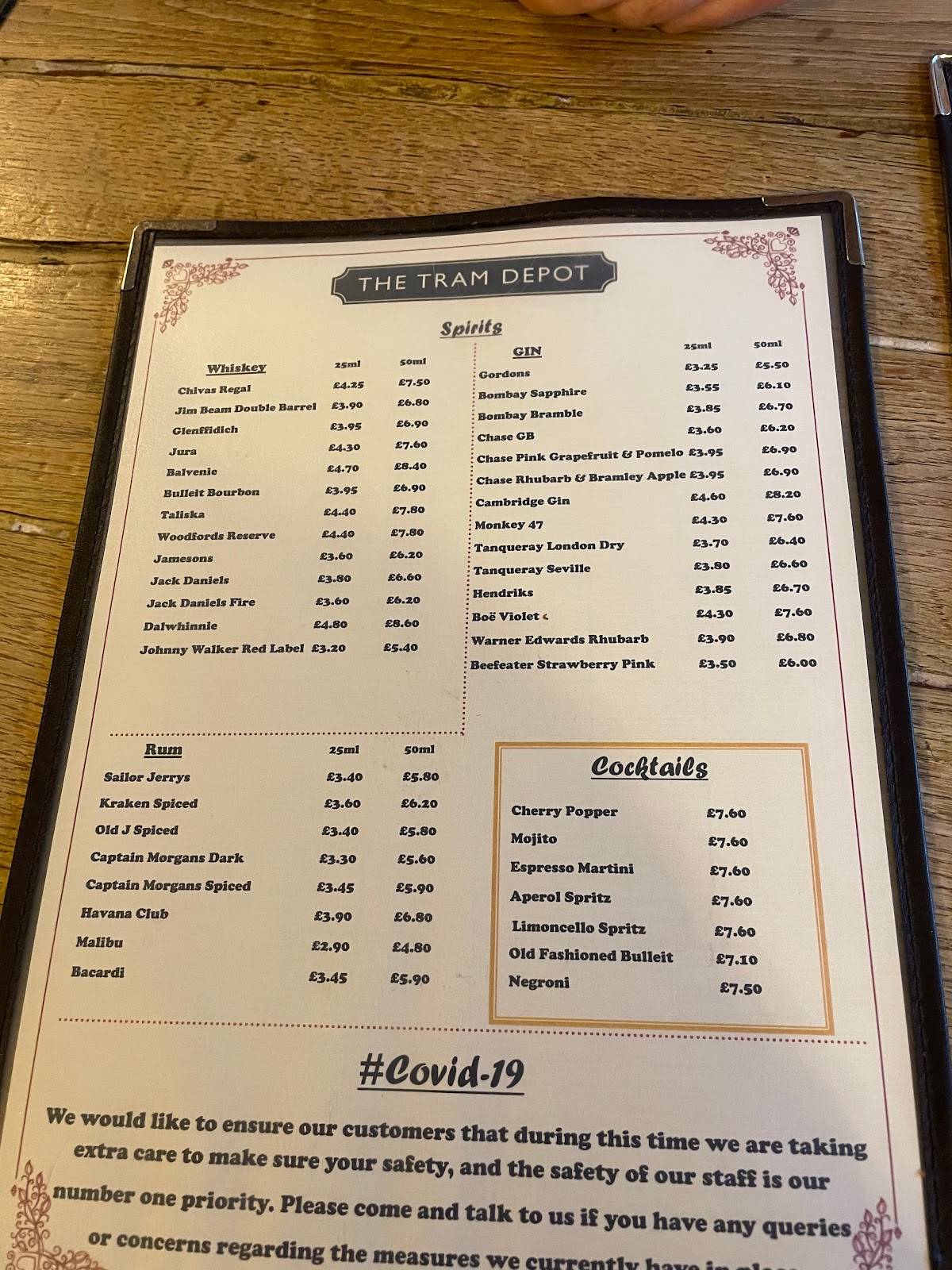 Menu at TD pub & bar, Cambridge