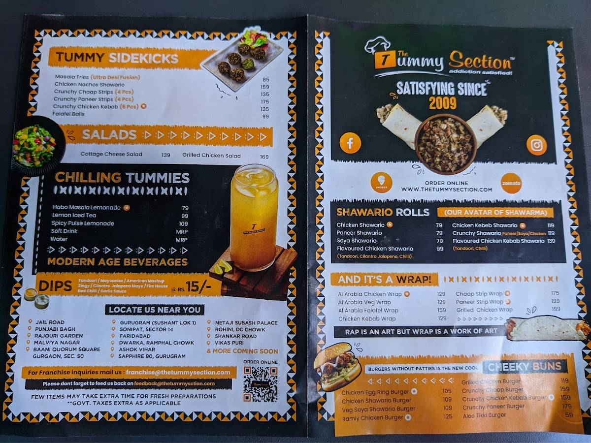 Menu at The Tummy Section: Shawario Express, Faridabad Sector 19 ...