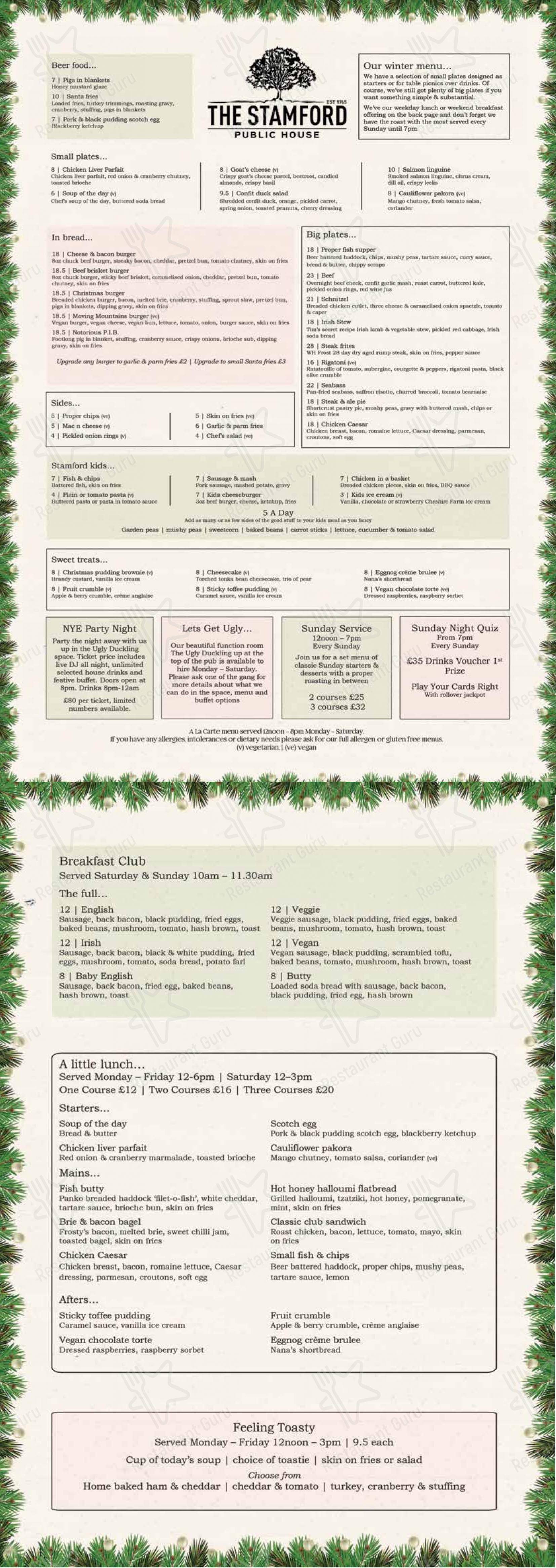 Menu at The Ugly Duckling restaurant, Altrincham