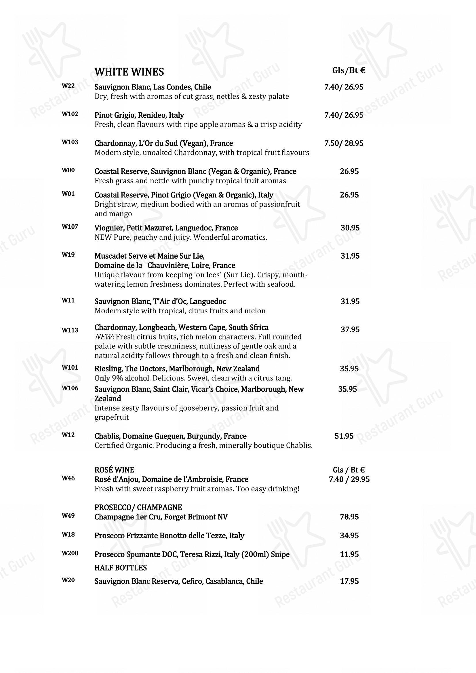 Menu at The Venue Bar and Restaurant, Strandhill