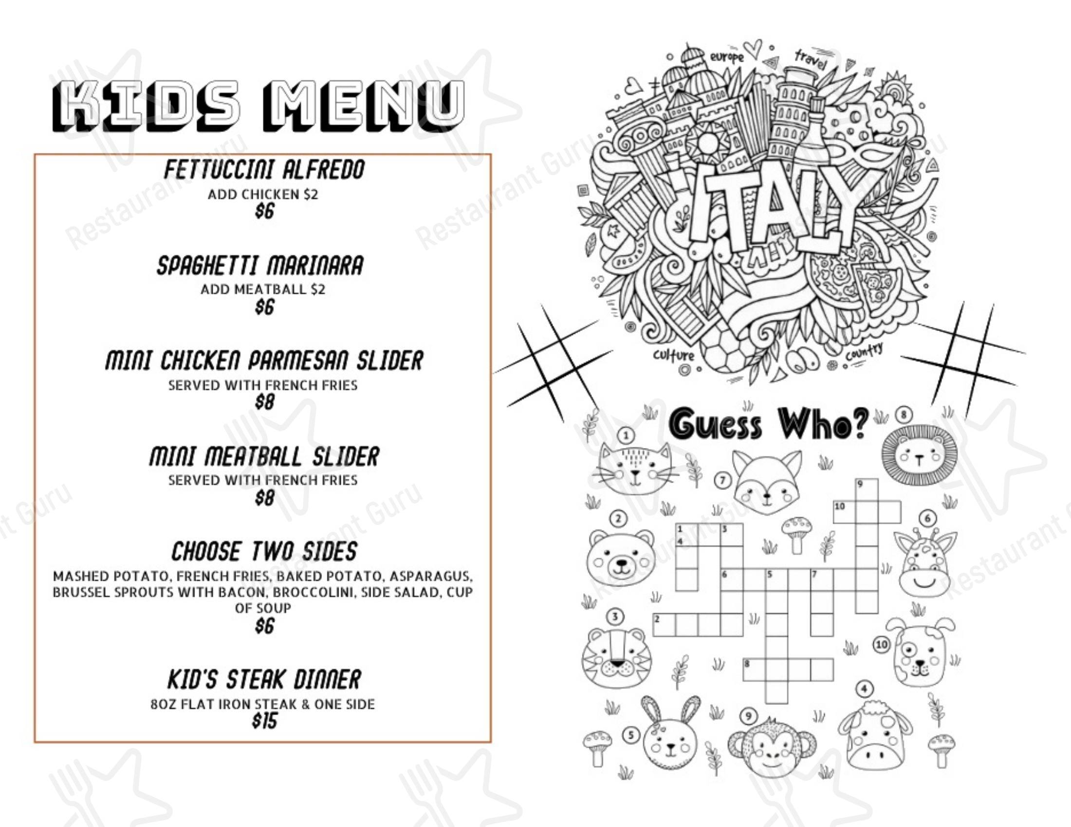Menu at The Venue pub & bar, New Philadelphia