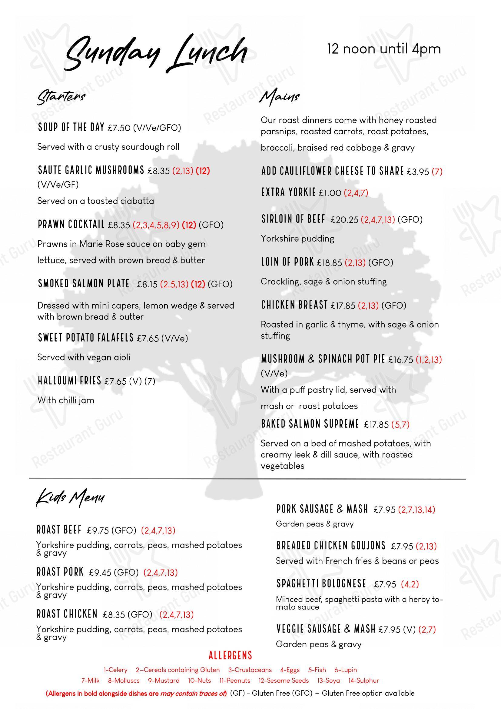 Menu at The View Wootton Wawen restaurant, Henley-in-Arden