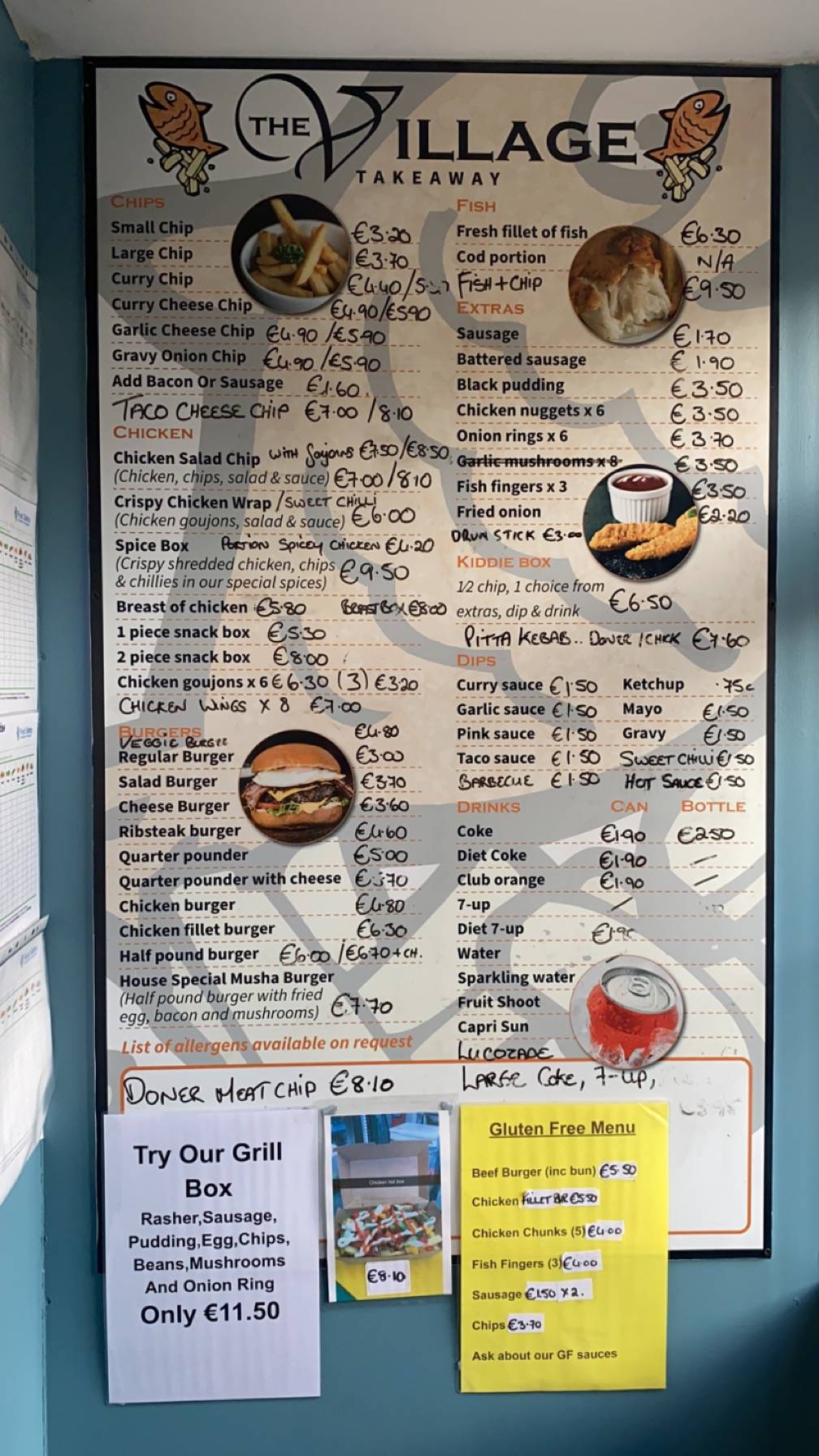 Menu at The Village Takeaway restaurant, Ballingarry