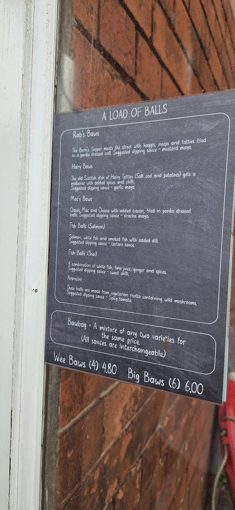 Menu at The Wee Hurrie fast food, Troon