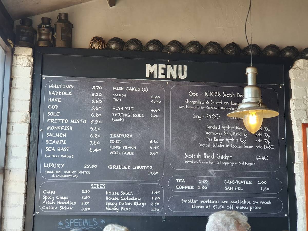 Menu at The Wee Hurrie fast food, Troon