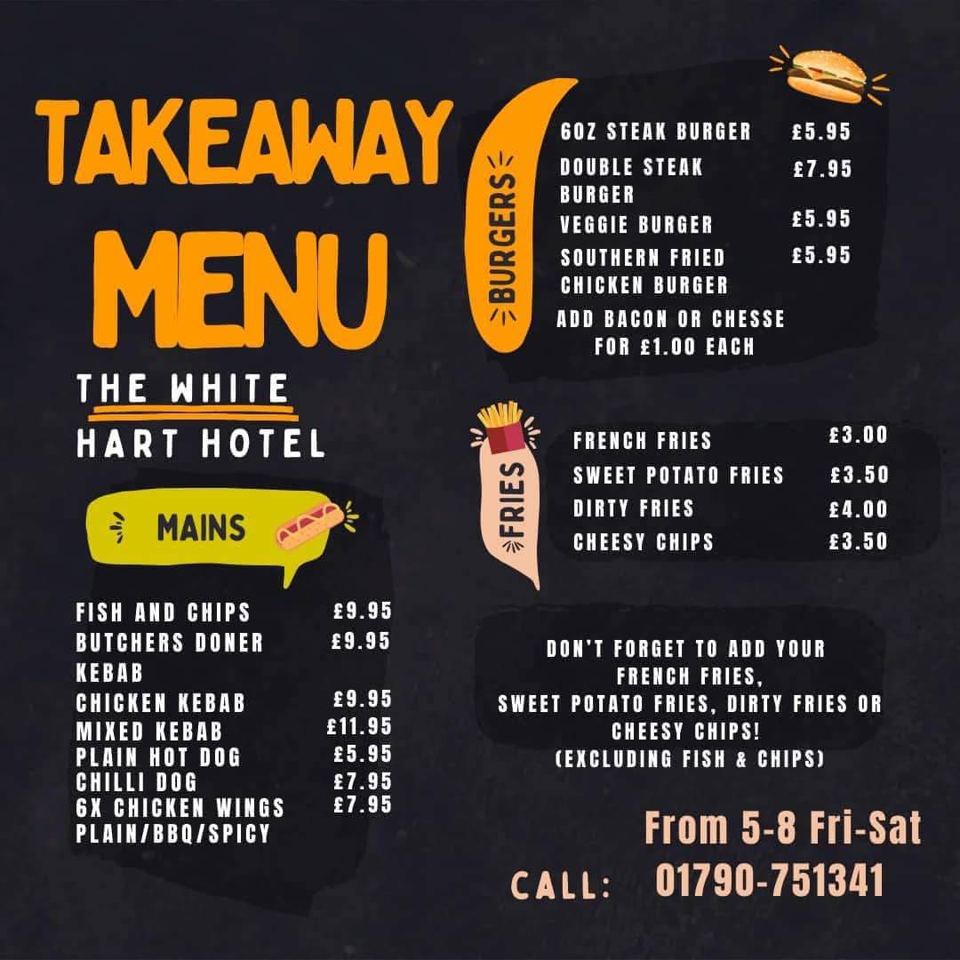 Menu at The White Hart Hotel pub & bar, Spilsby