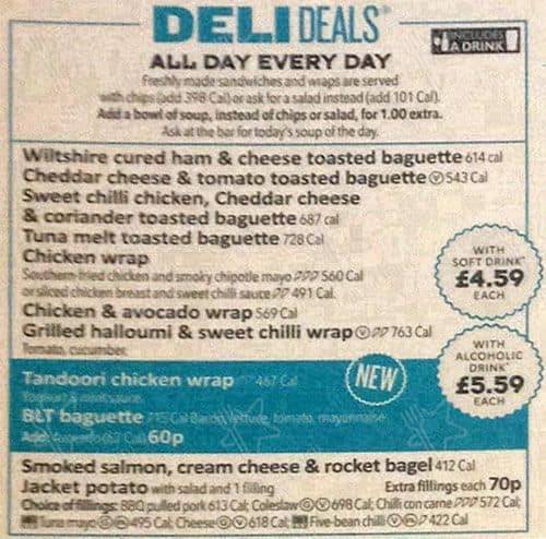 Menu at The White Lady - JD Wetherspoon pub & bar, Edinburgh