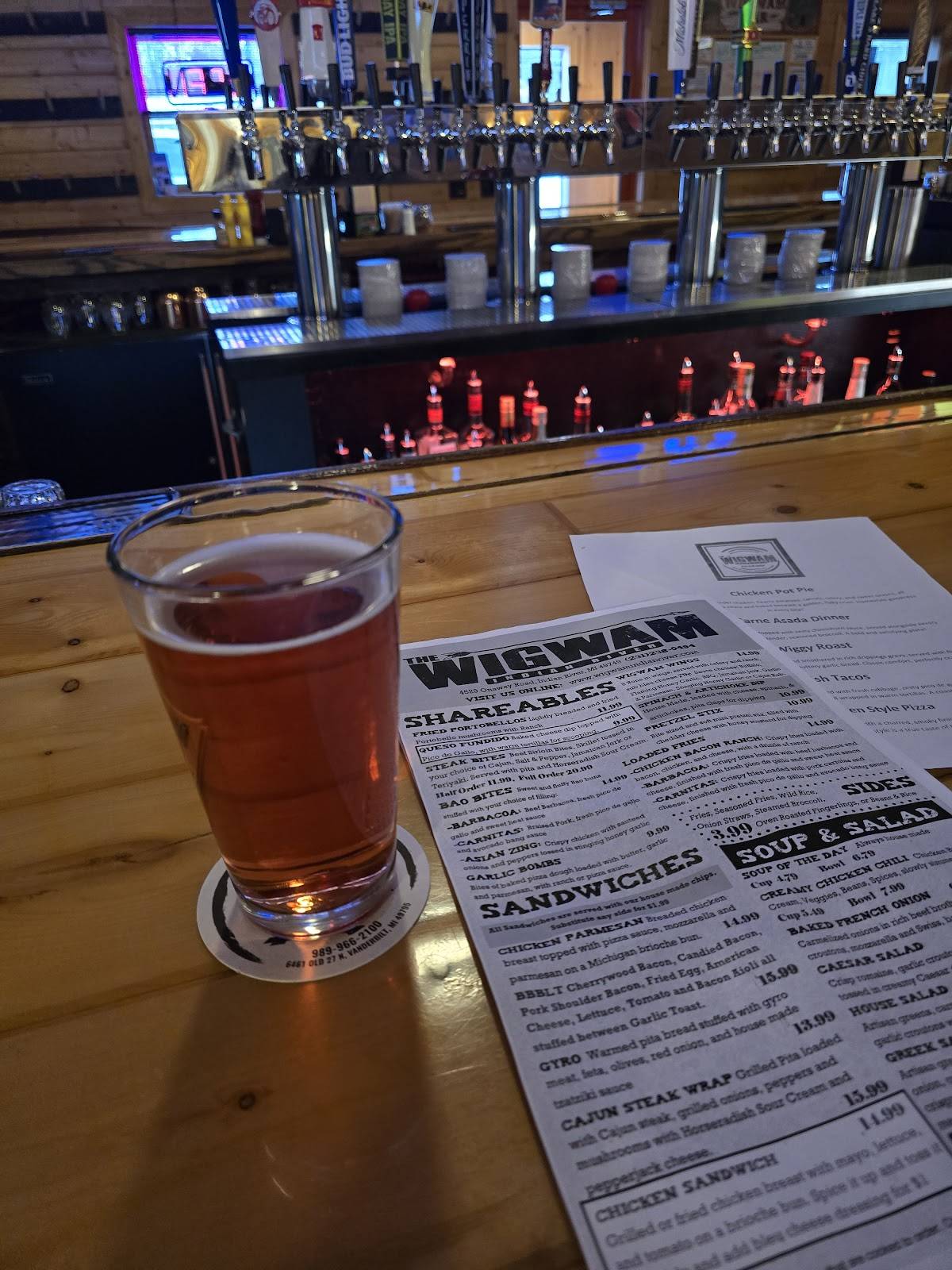Menu at The Wigwam pub & bar, Indian River