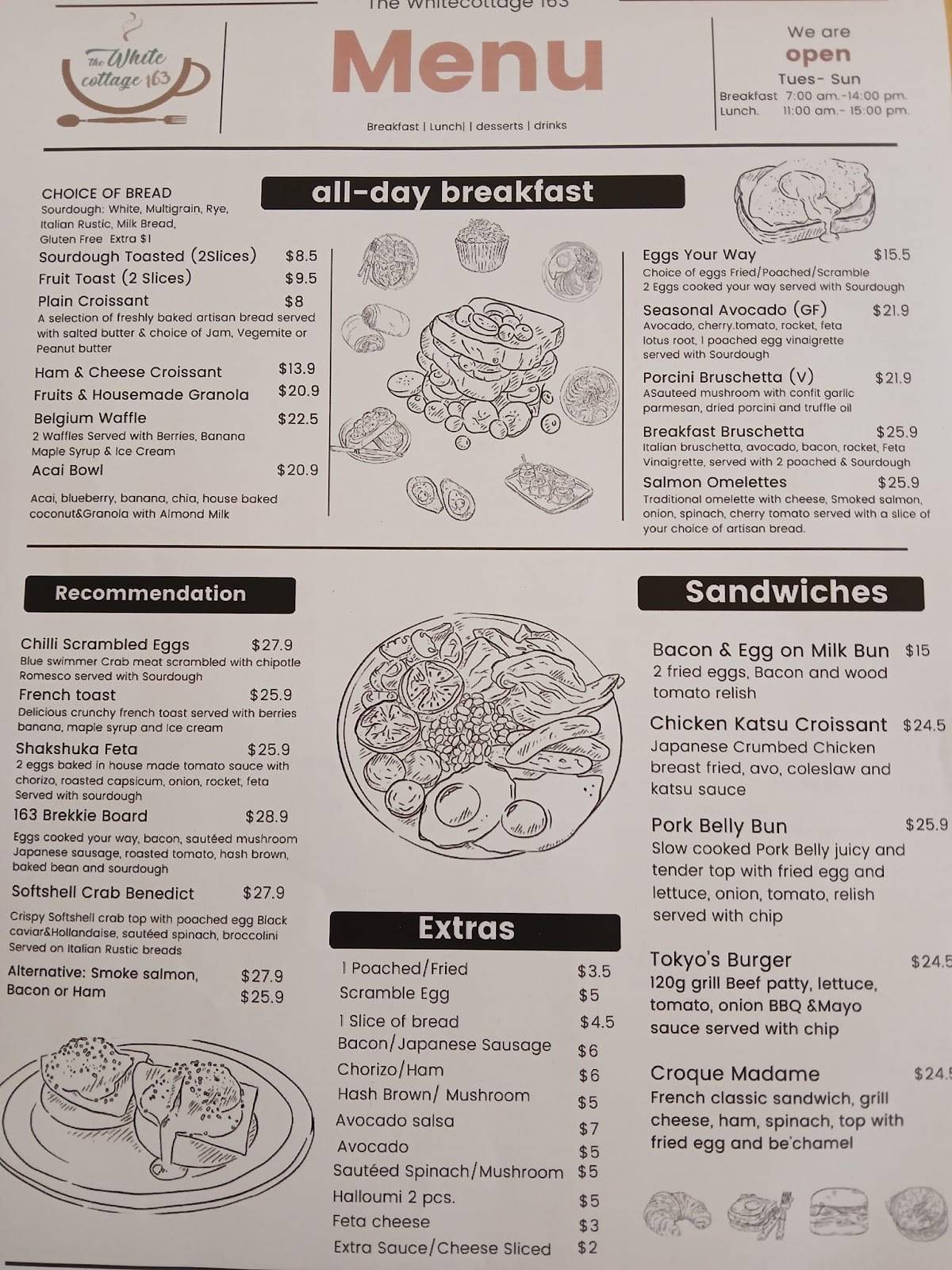Menu at The whitecottage 163 restaurant, Whitebridge