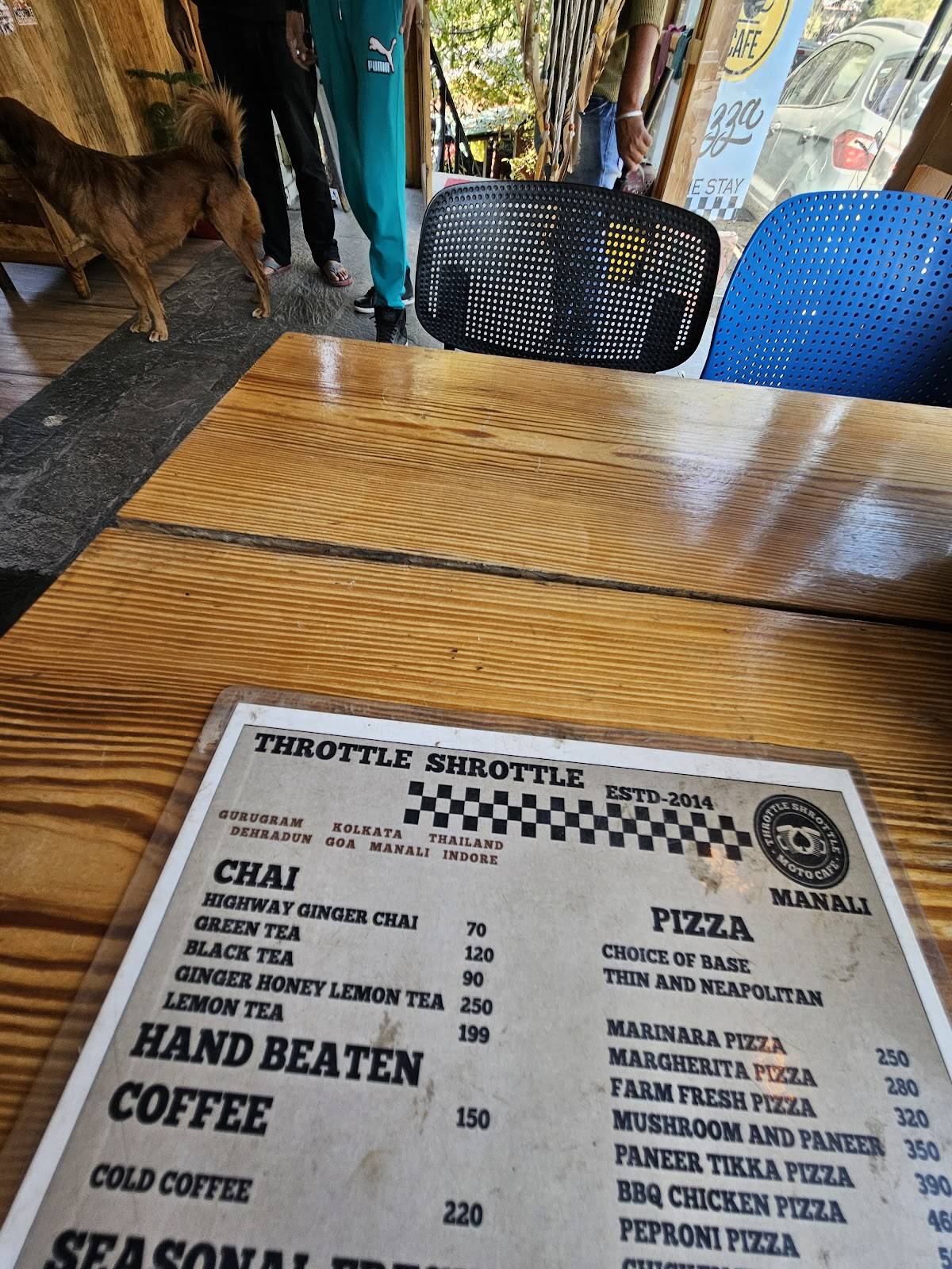 Menu at Throttle Shrottle Manali, Gojra