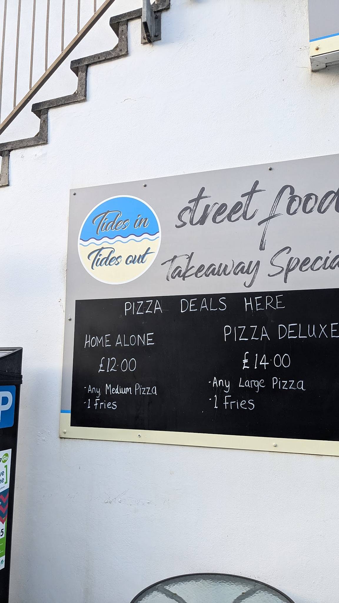 Menu at Tides in cafe, Ilfracombe