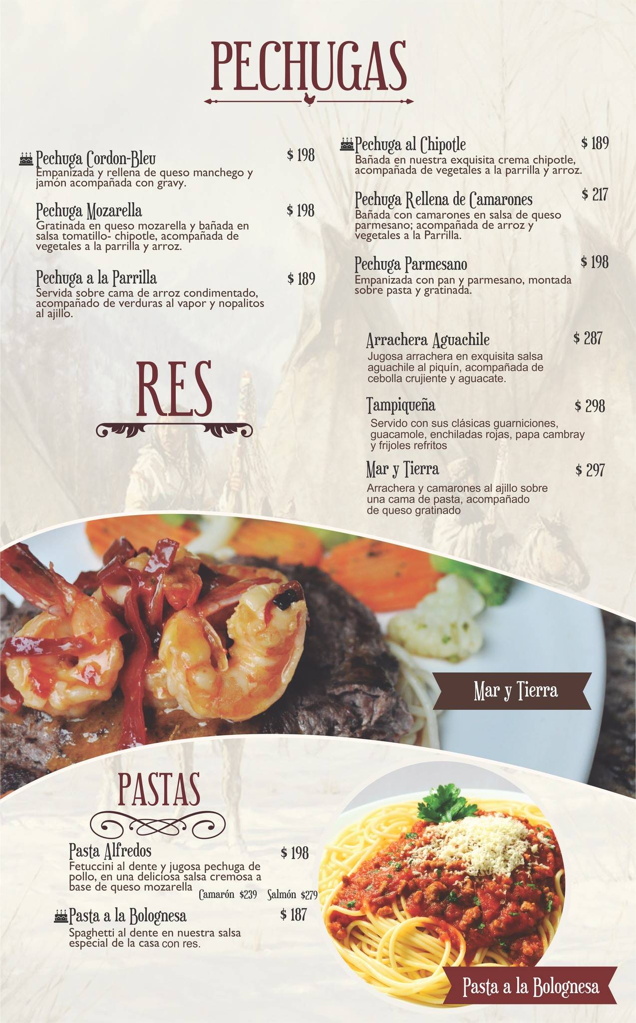 Carta de Tierra Santa Restaurante, Monclova, Washington 33-A