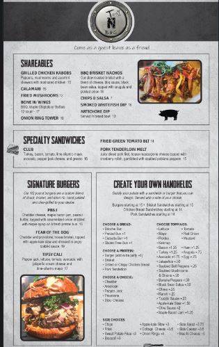 Menu at Tipsy Nickel Bar & Grille, Mason