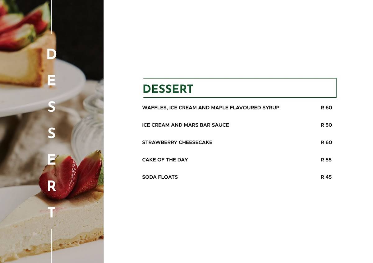 Menu at Tipu Cafe, Johannesburg