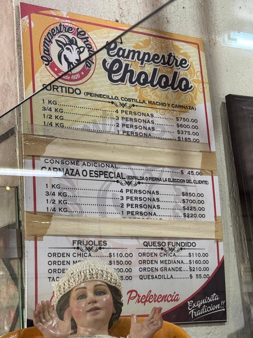 Carta del restaurante Birriería El Chololo, San Pedro Tlaquepaque, Calle