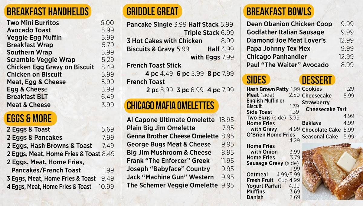 Menu at Chicago Post Cafe, Toledo