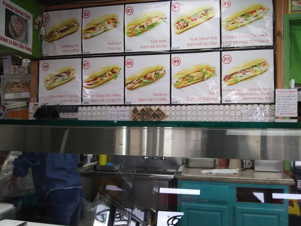 Menu at Tony's Bakery, Seattle