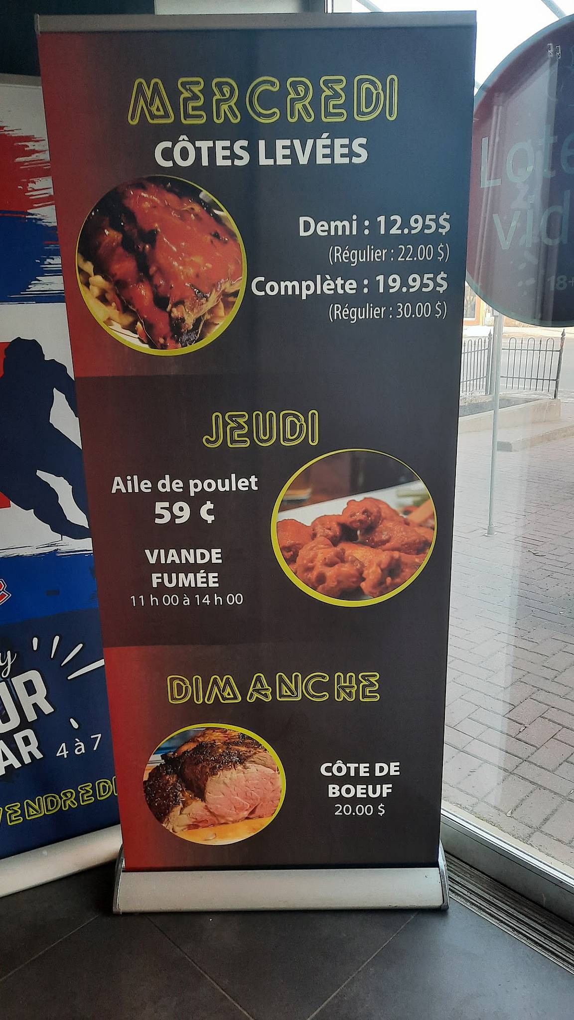 Menu au Resto Bar Top Shot, Lachute